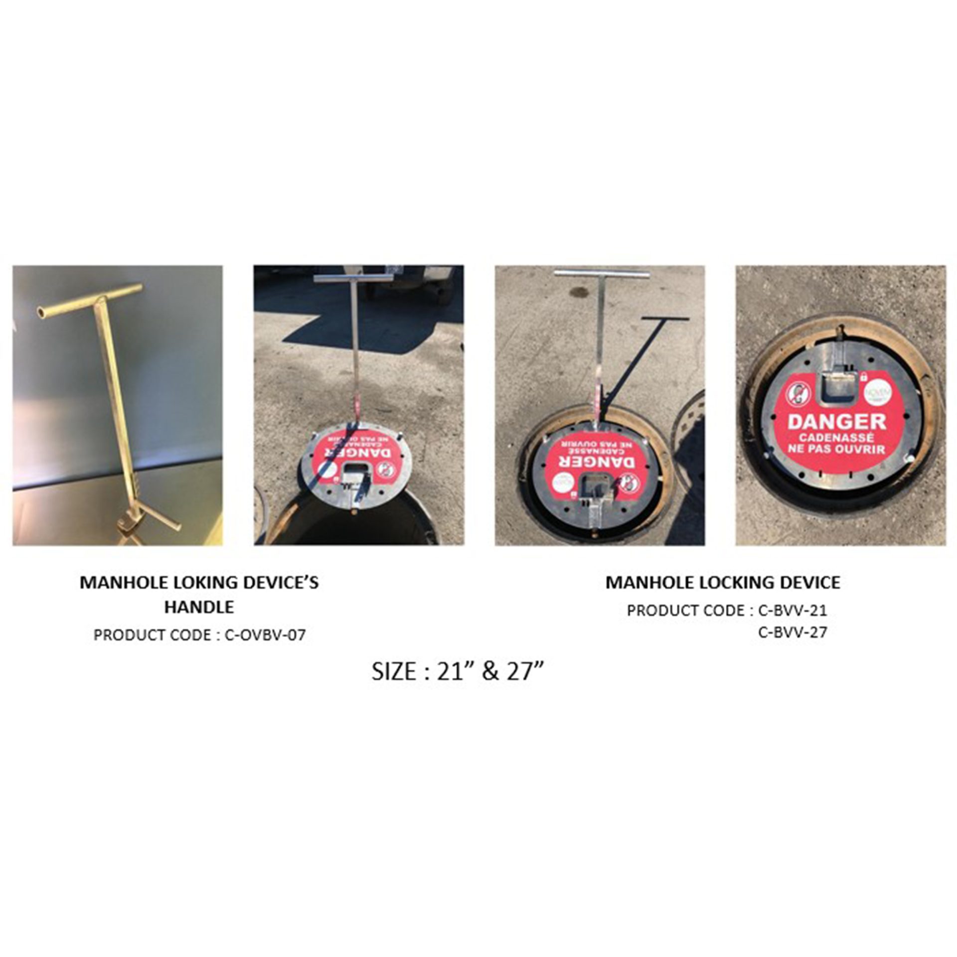 Manhole Locking Device and Handle (21" & 27") - Microtech Impex